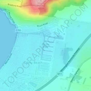 Martha Cove topographic map, elevation, terrain