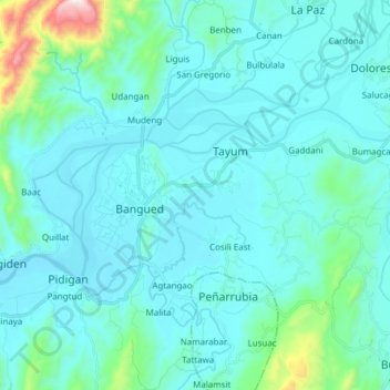 Abra River topographic map, elevation, terrain