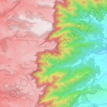 Serra do Rio do Rastro topographic map, elevation, terrain