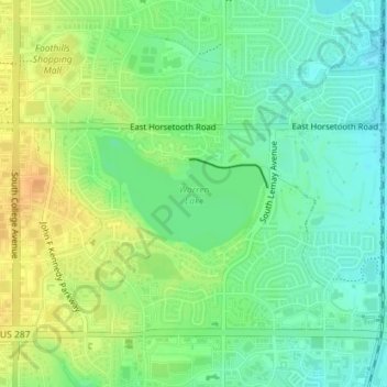 Warren Lake topographic map, elevation, terrain