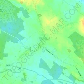 Shinrone topographic map, elevation, terrain