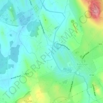Ballinagh topographic map, elevation, terrain