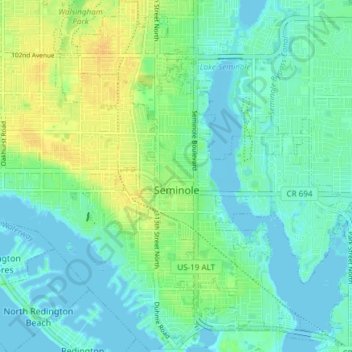 Seminole topographic map, elevation, relief