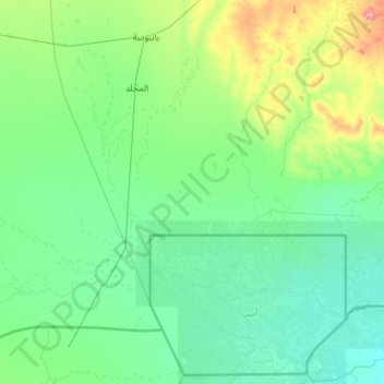 Abyei topographic map, elevation, relief