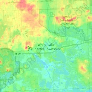 White Lake Township topographic map, elevation, relief
