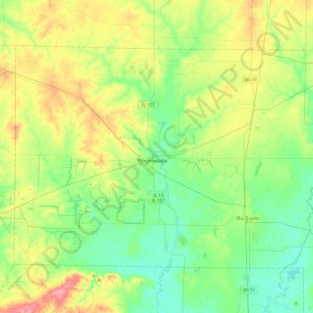 Perry County topographic map, elevation, relief